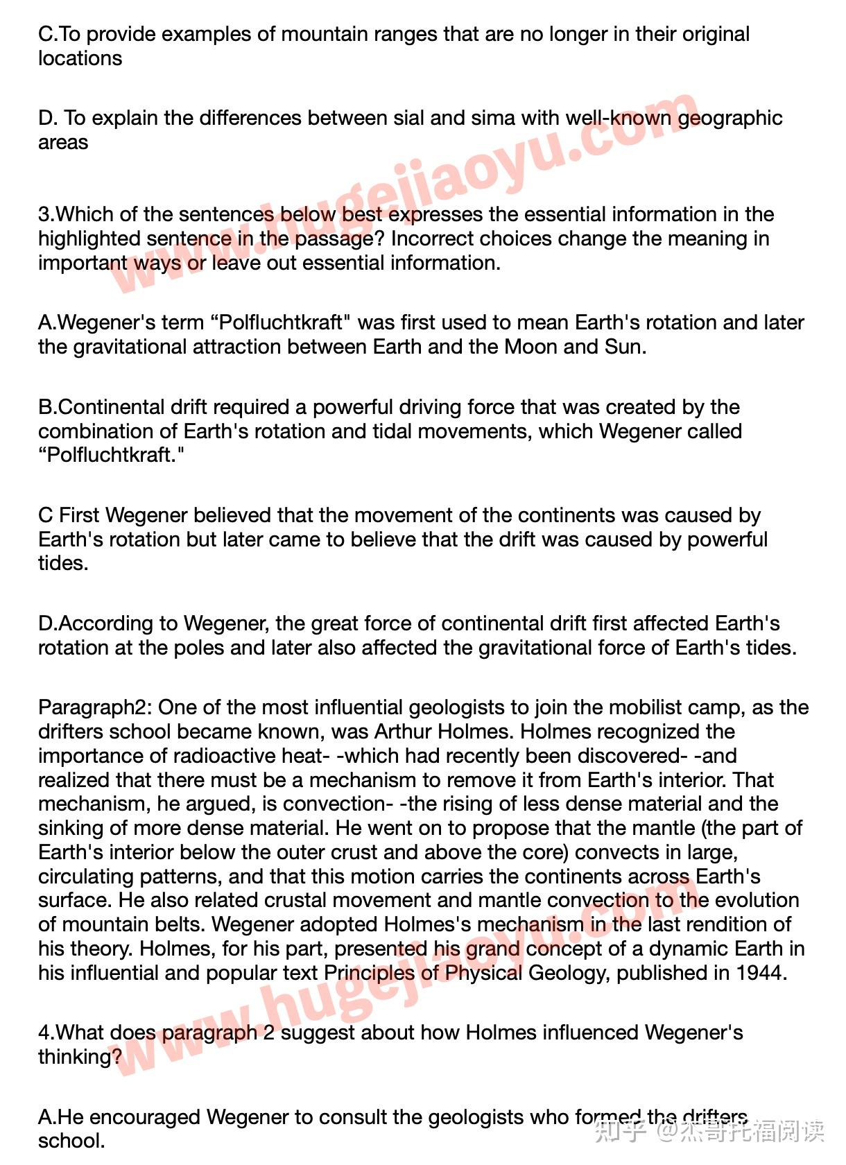 托福阅读TPO56-1：Alfred Wegener’s Theory of Continental Drift （文章+视频讲解） - 知乎