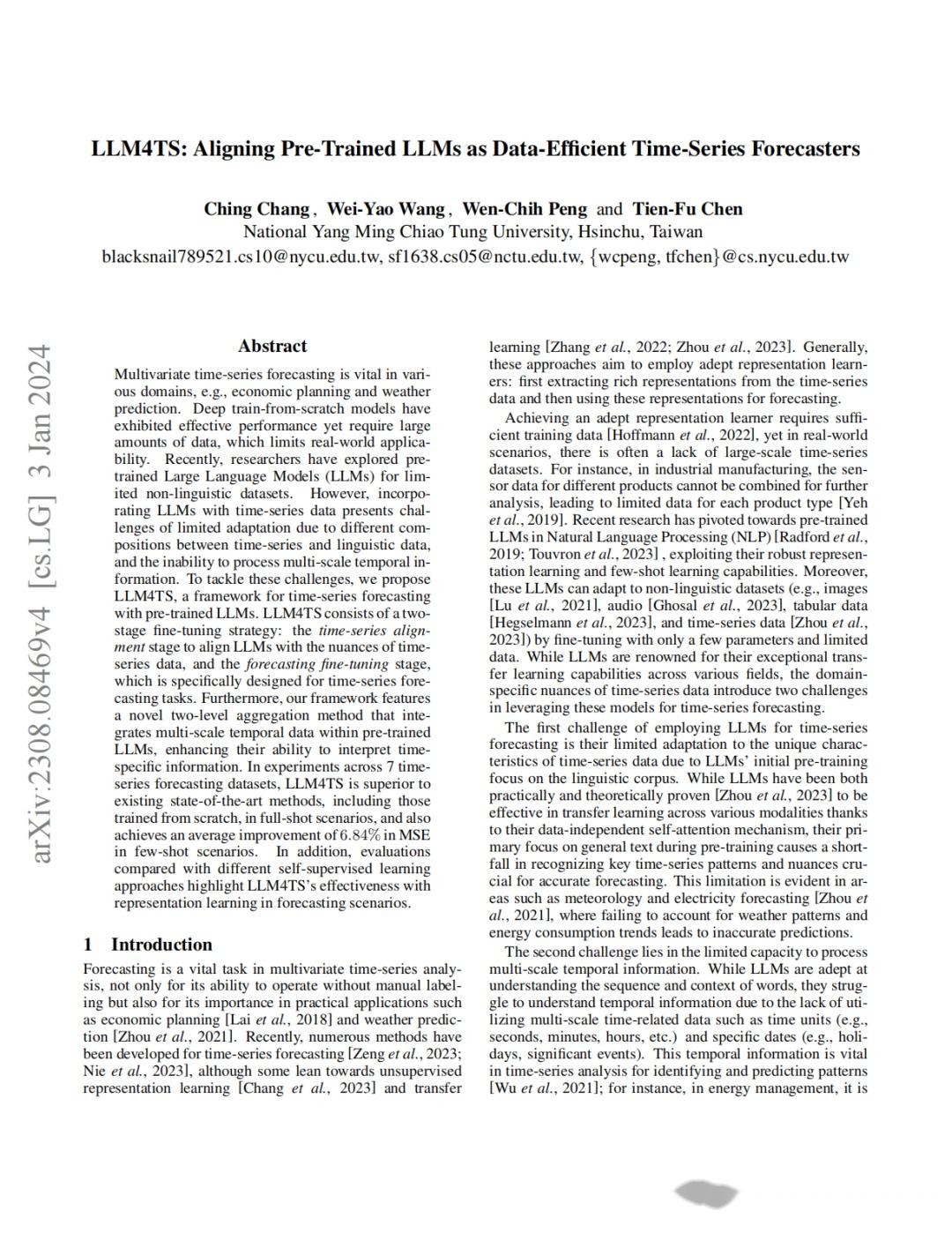 技术推荐报告：LLM4TS——利用预训练大型语言模型的时间序列预测框架 - 知乎