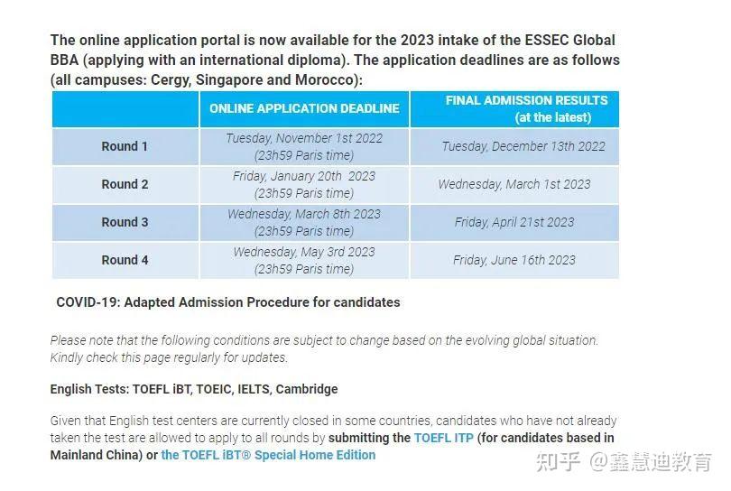 法国留学最新消息！ESSEC高商23年秋季本科和GE项目所有批次申请时间已出！ - 知乎