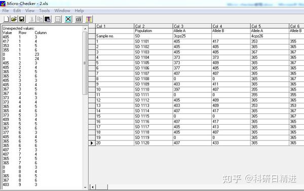 使用micro checker检测无效等位基因具体步骤 - 知乎