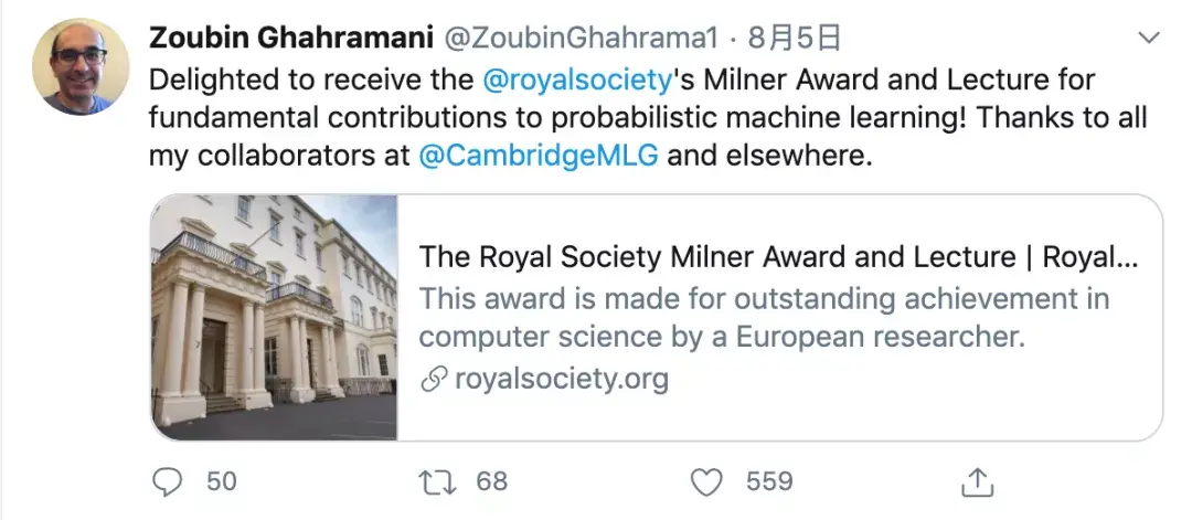 概率机器学习绽放光彩，Uber首席科学家Zoubin Ghahramani获英国皇家学会奖项 - 知乎