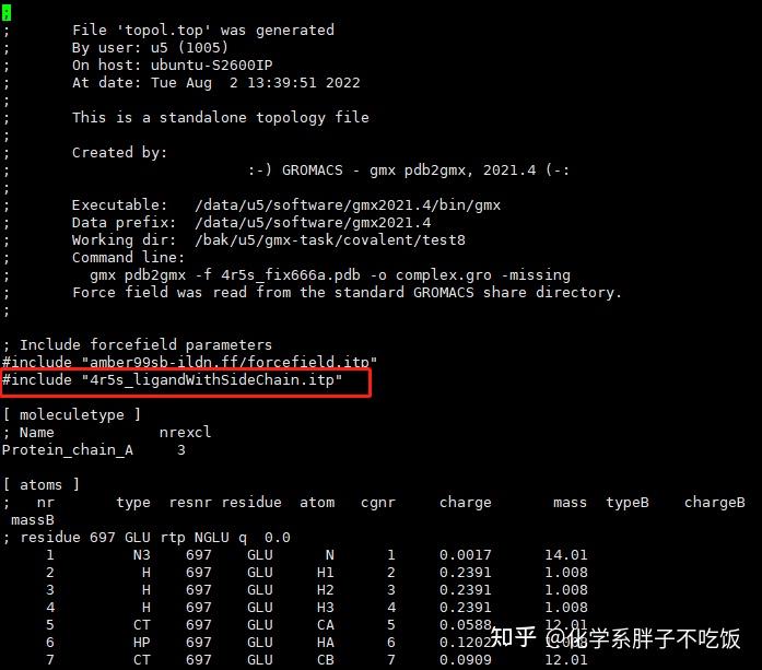 【GROMACS进阶】蛋白质-共价抑制剂体系(含非标准残基)MD模拟教程 - 知乎