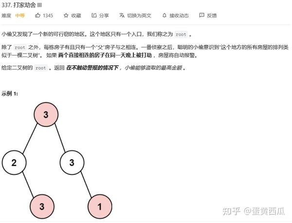 leetcode 337. 打家劫舍 III - 知乎