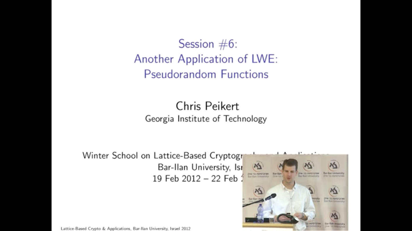 2012年BIU密码学冬令营-03-Learning With Errors-第2部分 - 知乎