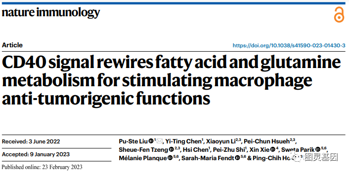 Nat Immu | CD40信号通过代谢重编程刺激巨噬细胞的抗肿瘤效应 - 知乎
