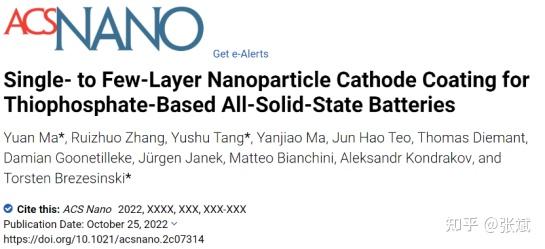 ACS Nano：提升硫基超离子全固态电解质与正极高压界面兼容性策略-单层纳米颗粒正极包覆-深水科技 - 知乎