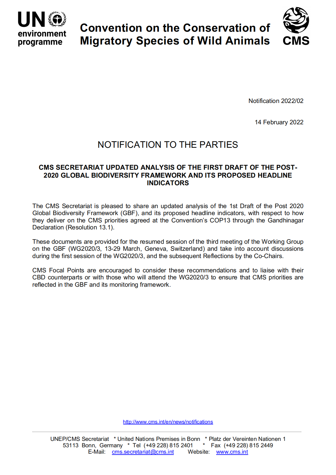 CMS秘书处更新《2020后全球生物多样性框架》（壹案文）及其拟议的标题指标分析 - 知乎