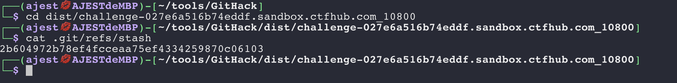 [CTFHub] 技能树/Web/信息泄露/Git 泄露/Stash - 知乎