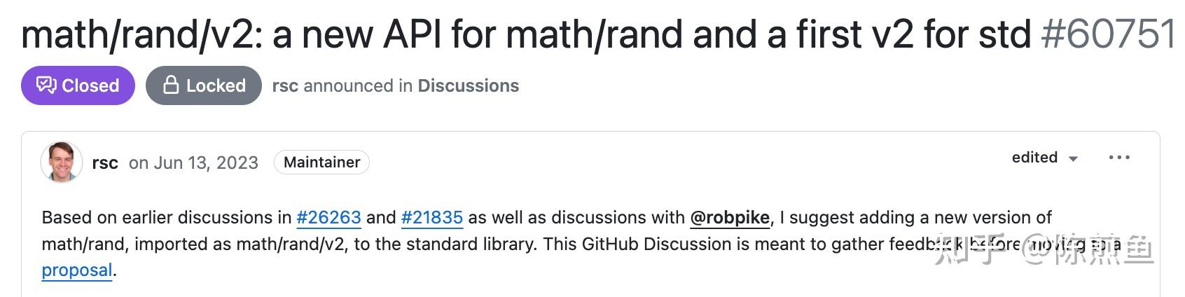 Go1.22 新特性：新的 math/rand/v2 库，更快更规范了！ - 知乎