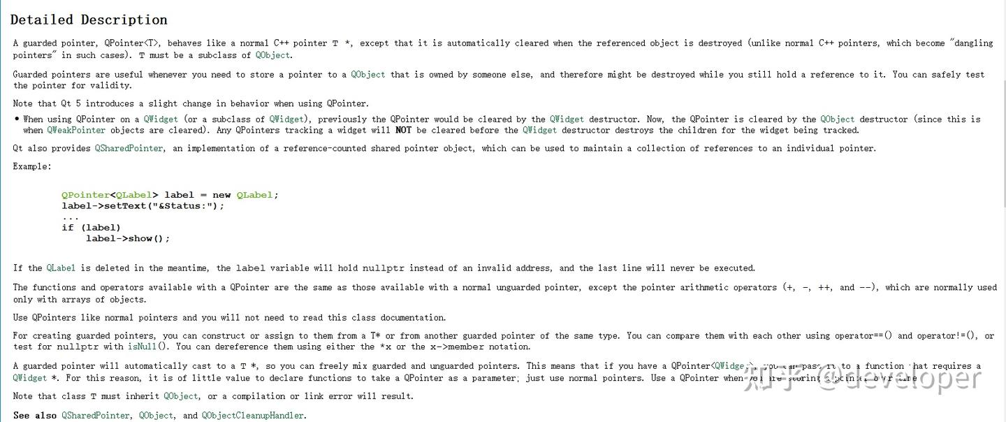 QPointer说明 - 知乎