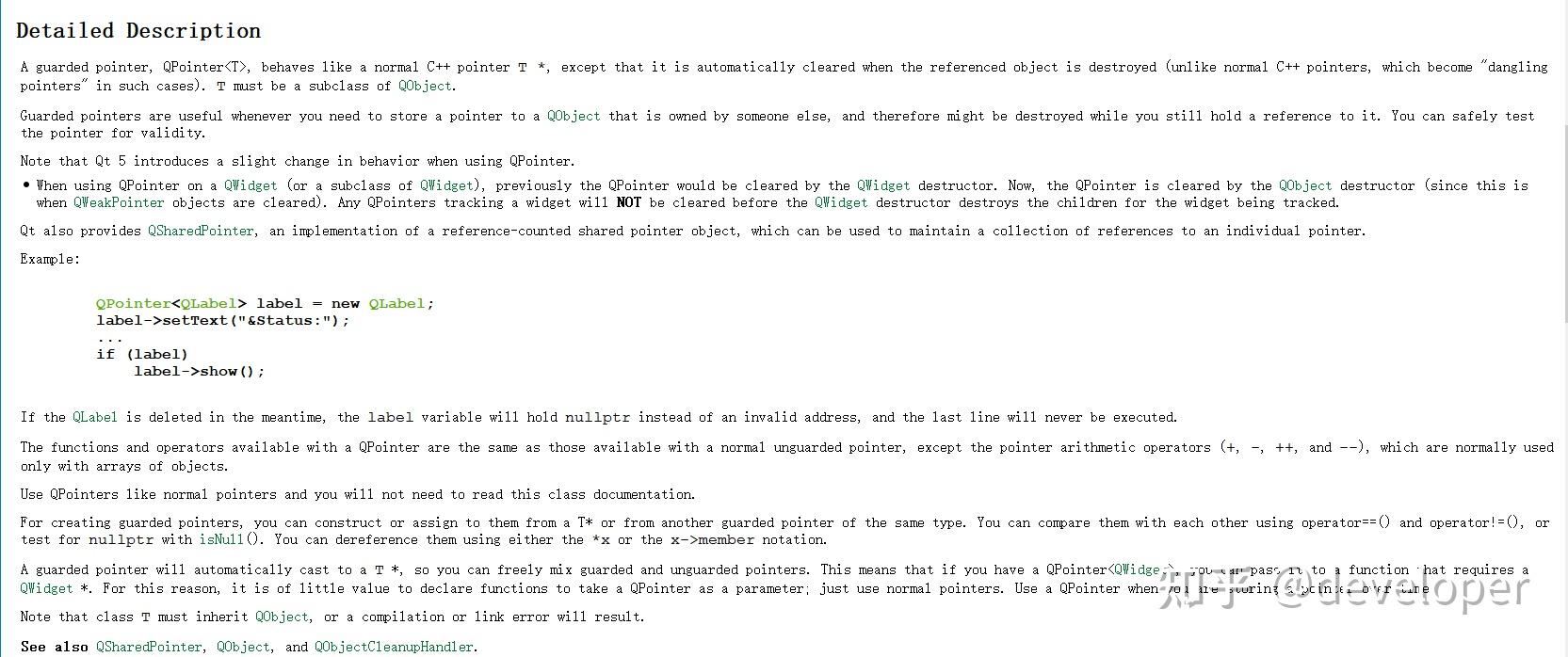 QPointer说明 - 知乎