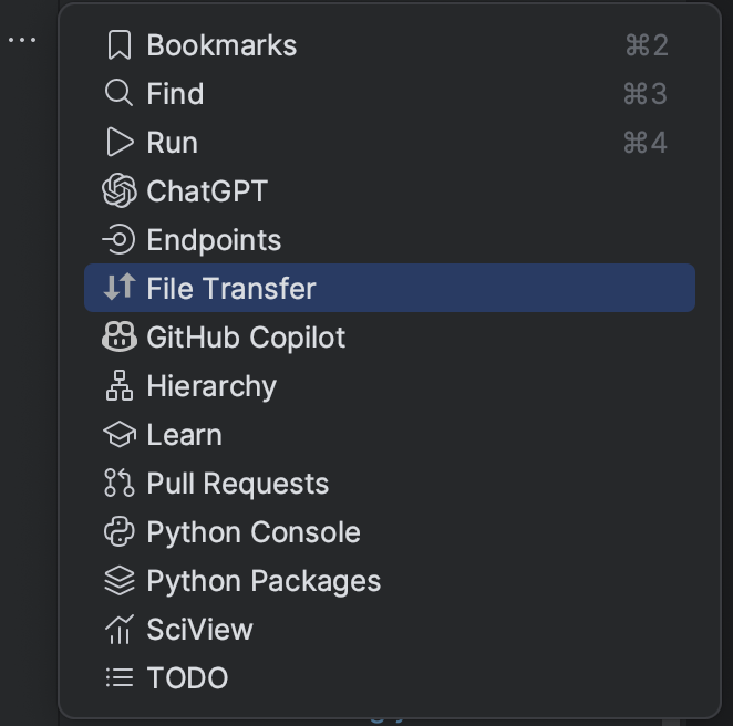 PyCharm New UI的导航条和File Transfer去哪里了 - 知乎