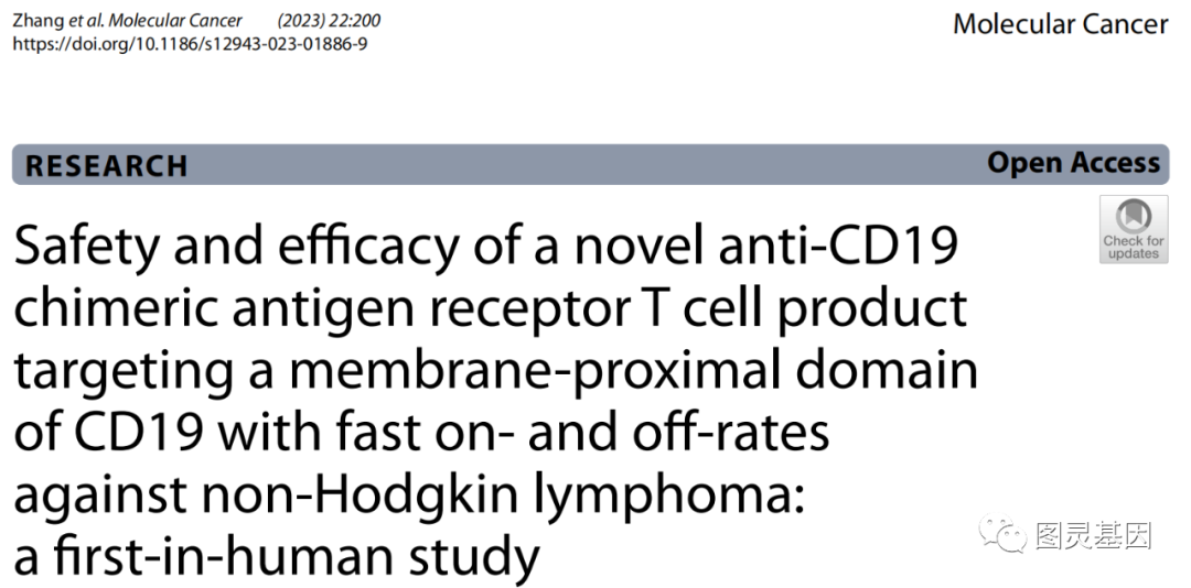Mol Cancer | 首次人体内研究新型抗CD19嵌合抗原受体T细胞产物对非霍奇金淋巴瘤作用 - 知乎