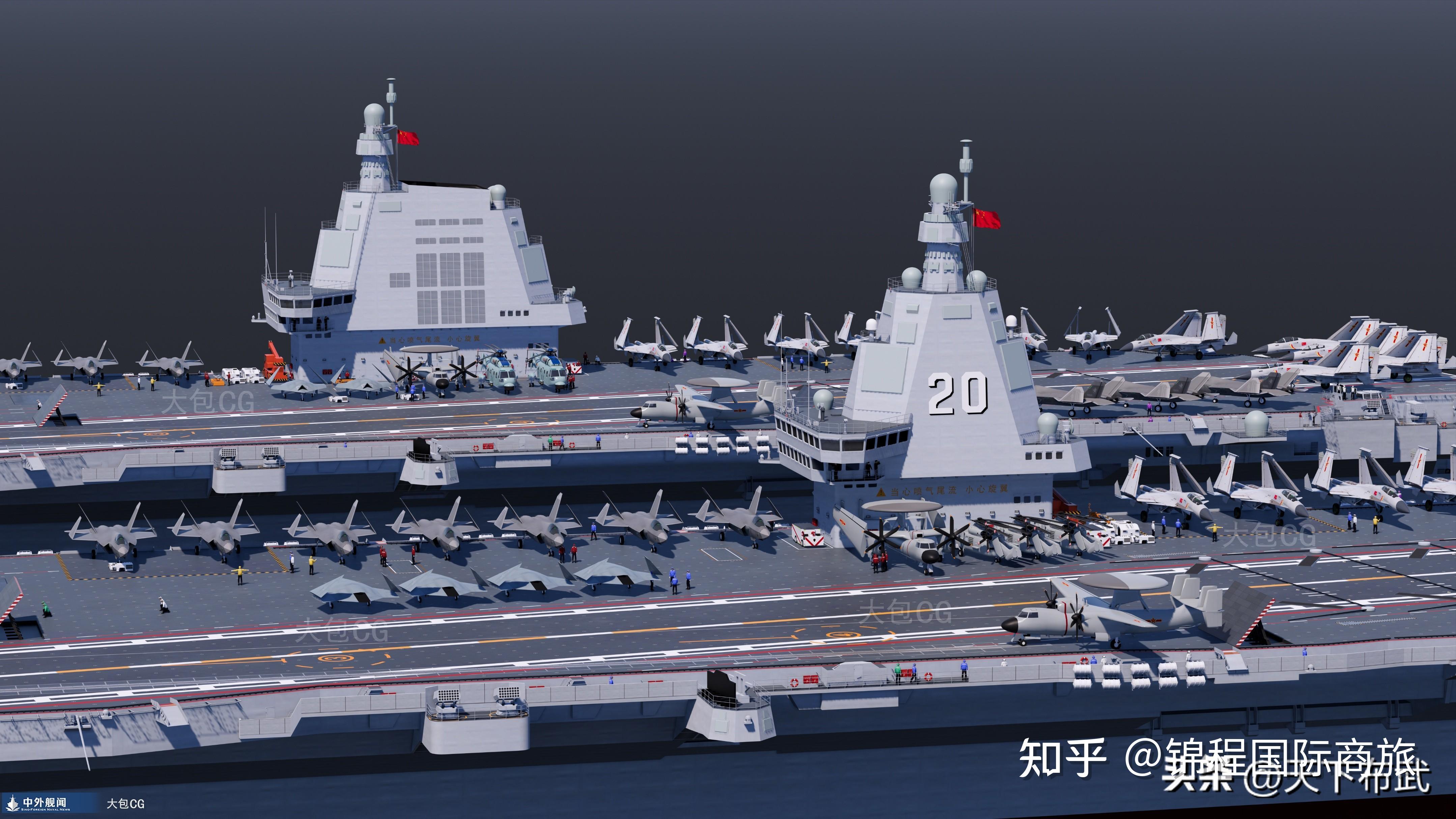 这是核动力航母吗？江南厂曝光20号航母CG，超小舰岛是亮点！ - 知乎
