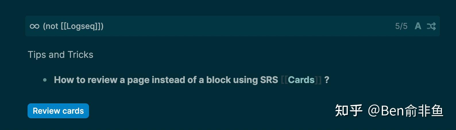 logseq「闪卡」功能介绍 - 知乎