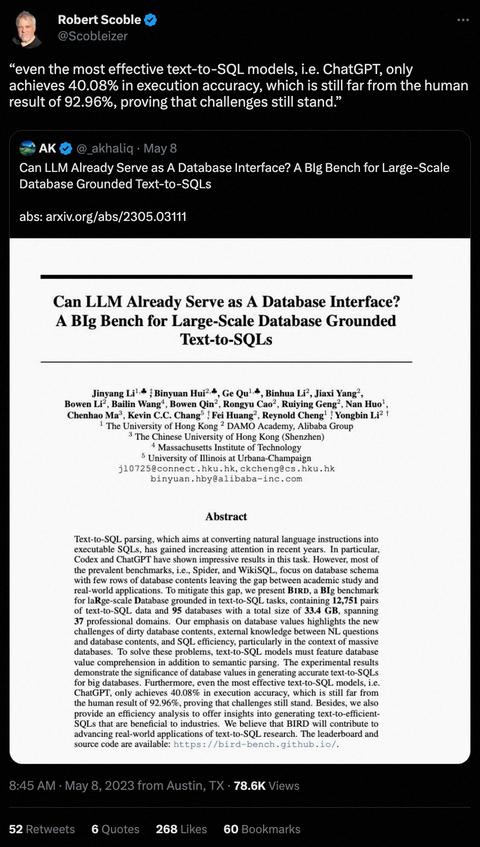 当LLM遇到Database：阿里达摩院联合HKU推出Text-to-SQL新基准 - 知乎