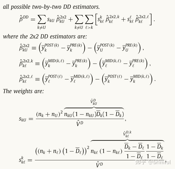 笔记-交叠DID处理效应Bacon分解-Difference-in-differences with variation in treatment timing - 知乎