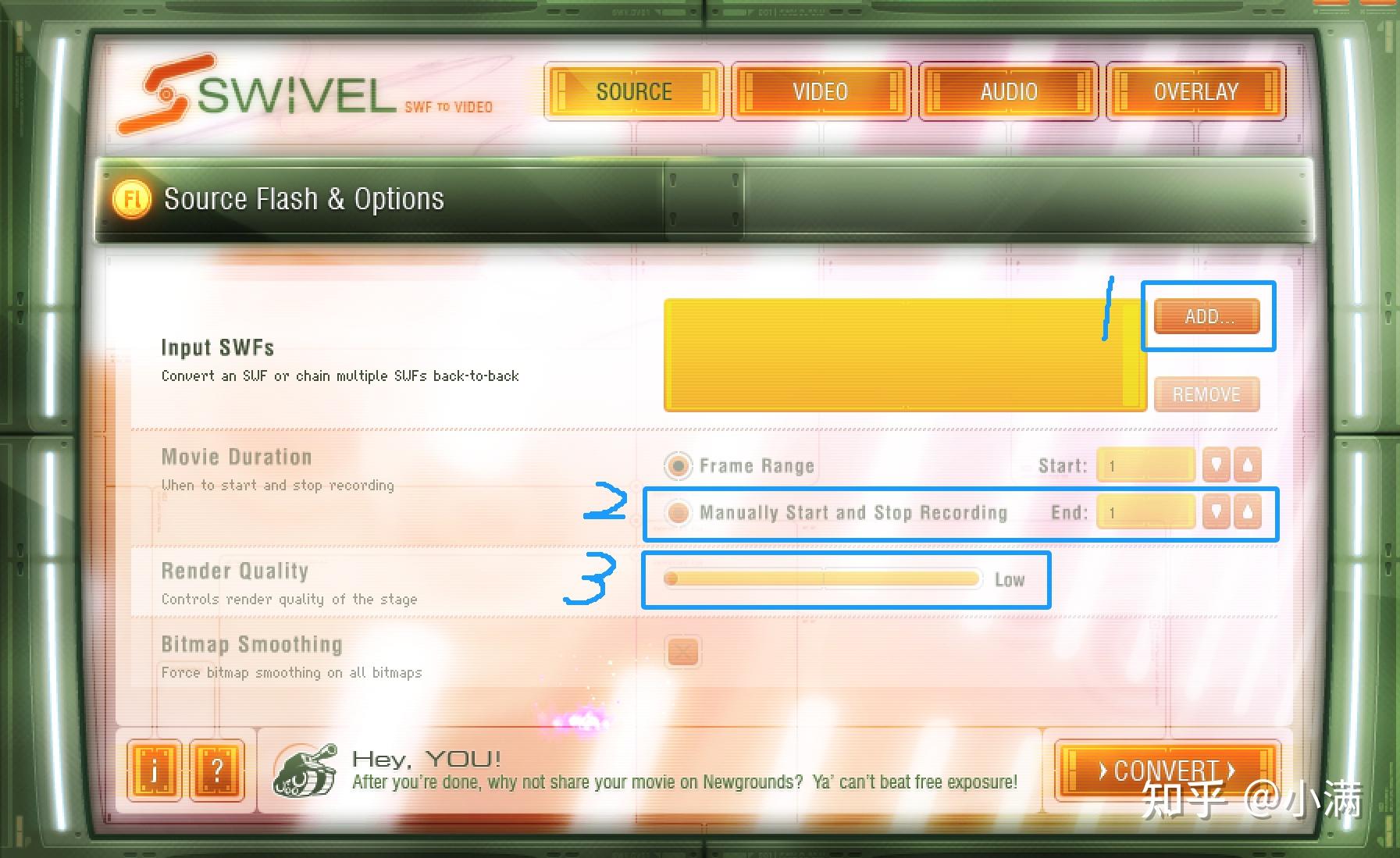 swf格式的flash动画转化为mp4格式——swivel软件（很好用！！！关键是免费！！！） - 知乎