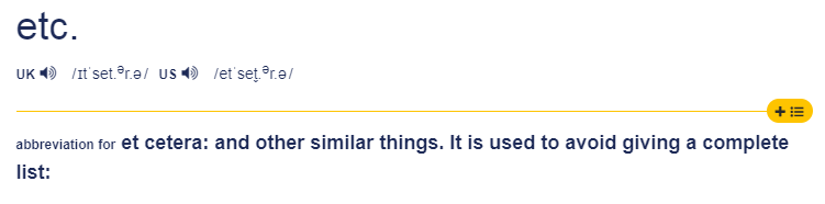 英语中表示“诸如此类”的“etc”到底该怎么读？全拼是什么？缩写有啥规则？ - 知乎