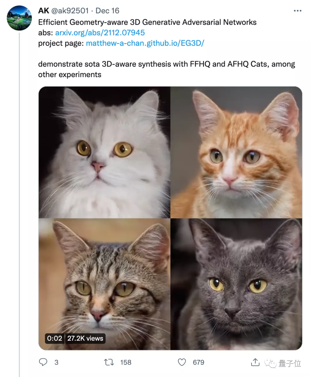 最新3D GAN可生成三维几何数据了！模型速度提升7倍 | 英伟达&斯坦福 - 知乎