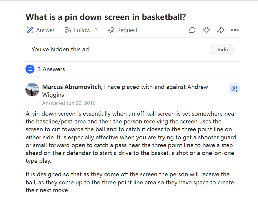 术语解释：浅议NBA常用的 Pin Down Screen 的概念及特征 - 知乎