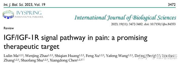 疼痛中的IGF/IGF-1R信号通路：一个有希望的治疗靶点 - 知乎