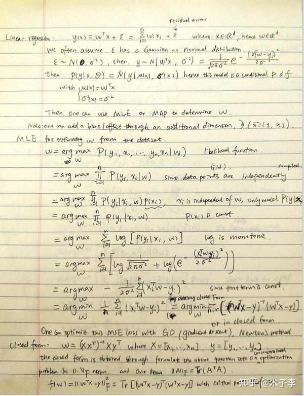 Linear regression (MLE and MAP) - 知乎