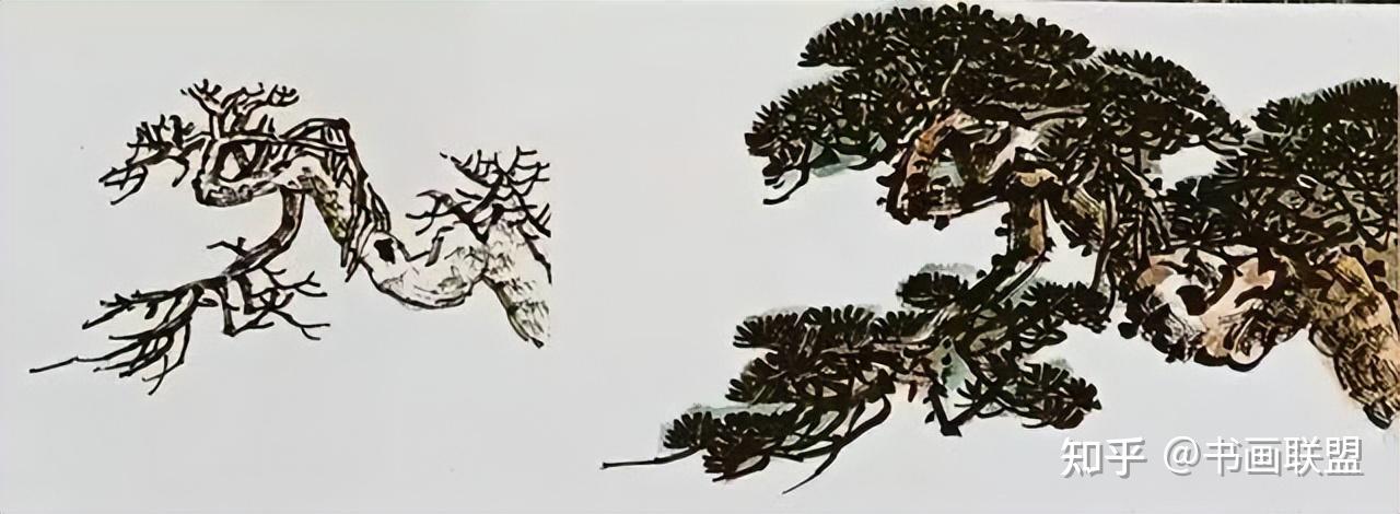 国画技法 松树的各种画法 - 知乎