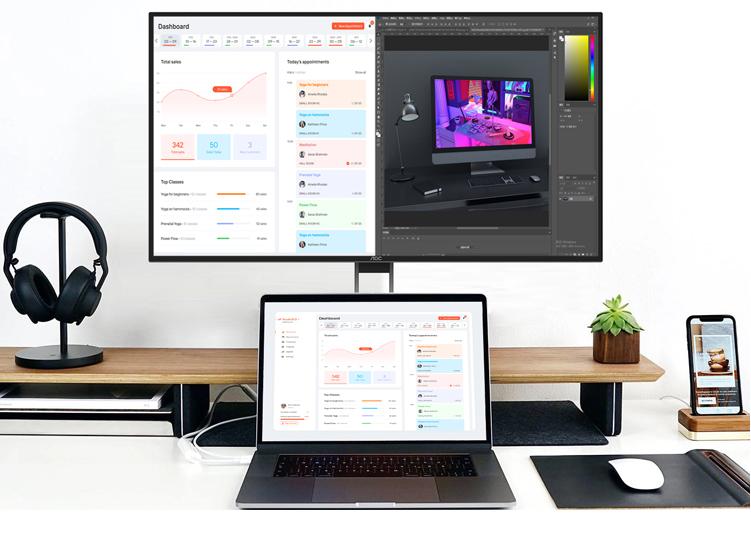 AOC U27U2显示器：一屏多用，互不干扰！PBP/PIP功能助力高效办公 - 知乎