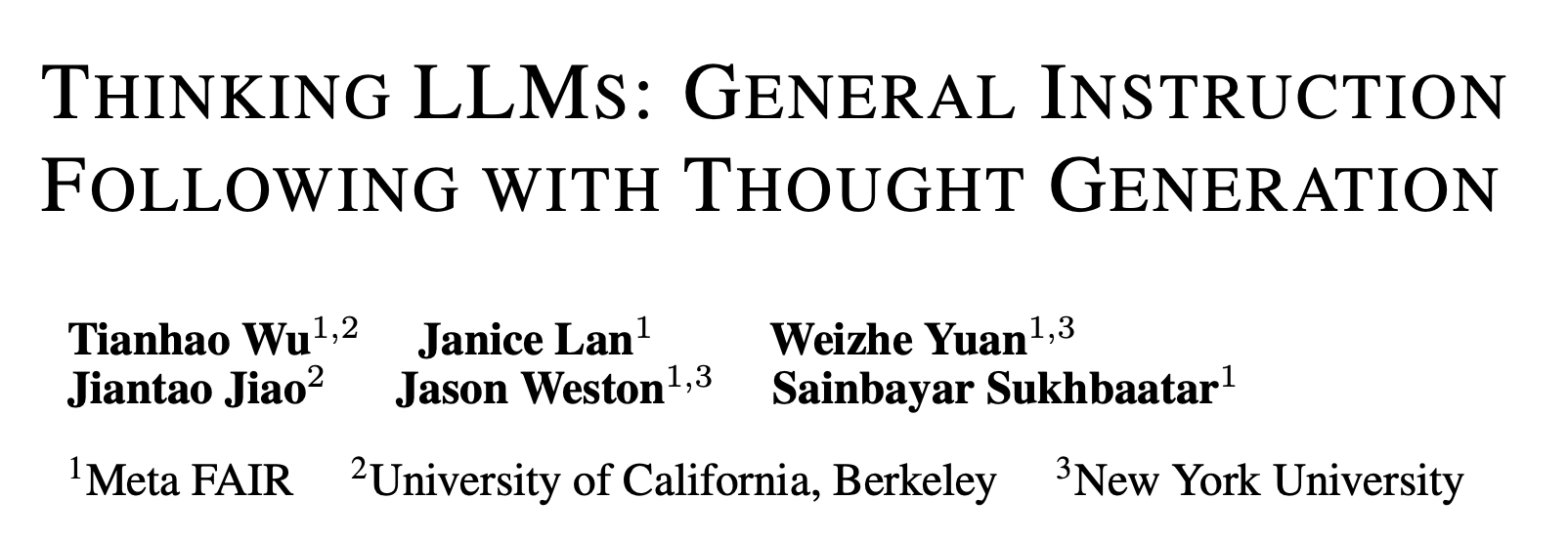 [138] Thinking LLMs: 利用偏好学习提升LLM的通用推理能力 - 知乎