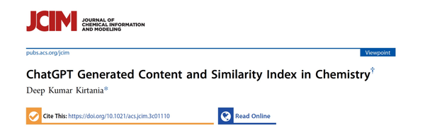 J. Chem. Inf. Model. | ChatGPT 生成的内容与化学领域数据相似性指数 - 知乎