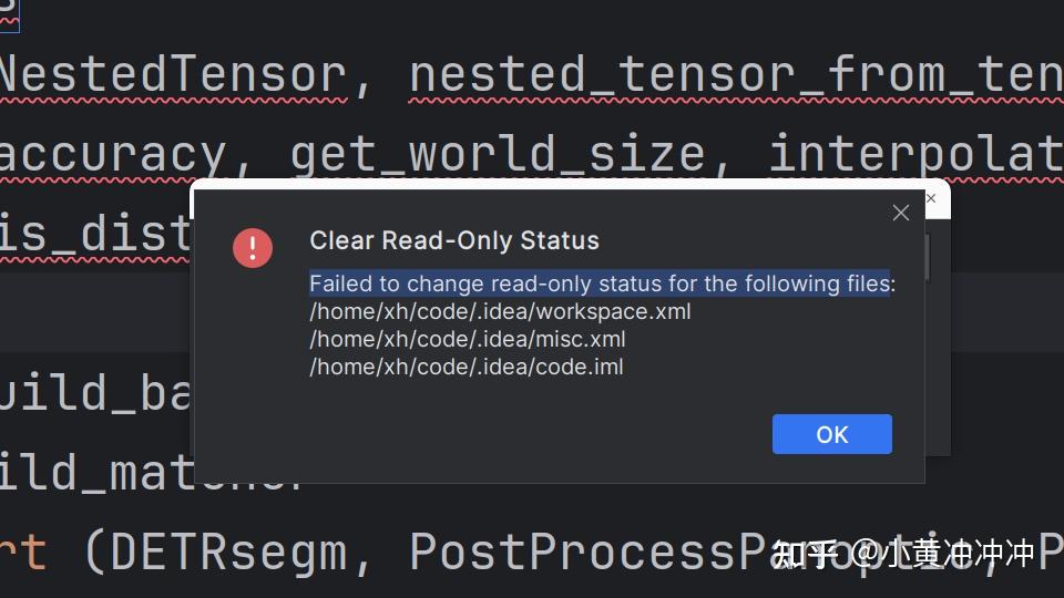 Failed to change read-only status for the following files - 知乎