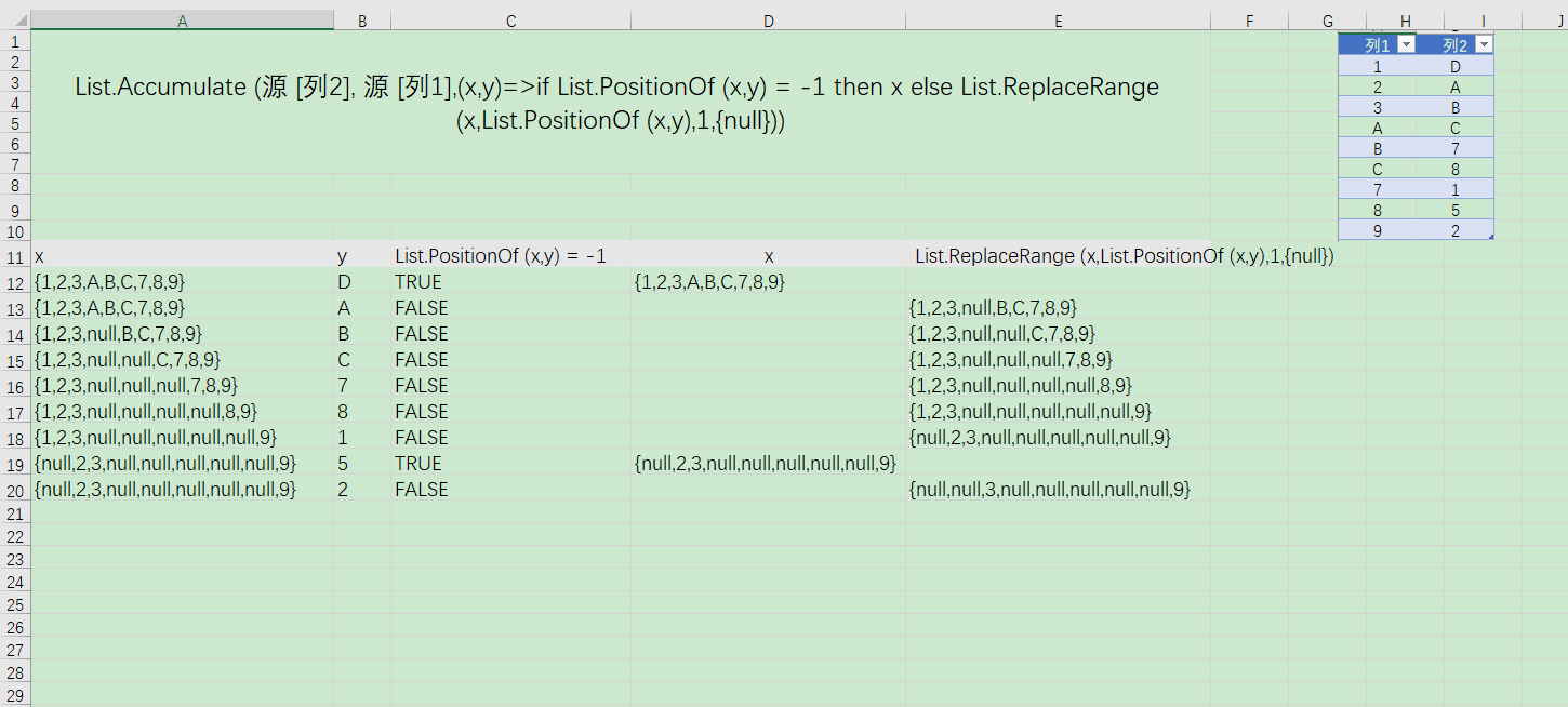 power query 迭代函数 List.Accumulate 案例九：两列都有的内容同时清除 - 知乎