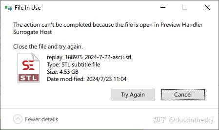 The action can't be completed because the file is open in Preview ...