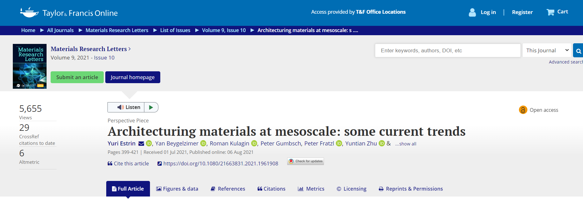 Materials Research Letters主编特邀综述：介观尺度材料构筑的最新趋势 - 知乎