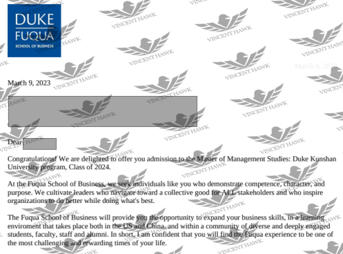 2023 VH Offer | Duke MMS项目offer两连！杜克大学管理学硕士项目录取捷报！ - 知乎