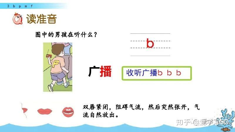 部编版一年级语文上册汉语拼音3《b p m f》图文解读、知识点、课文朗读等 - 知乎