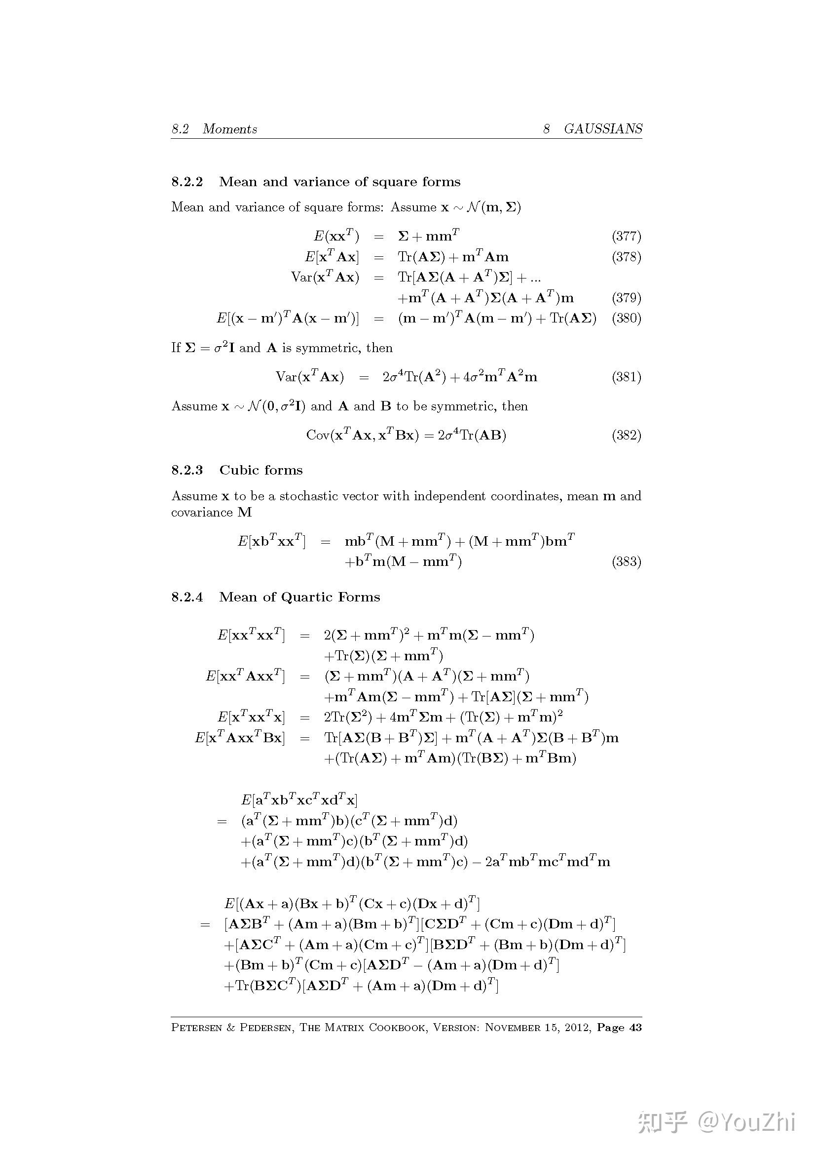 矩阵微积分公式查表(The Matrix Cookbook) - 知乎