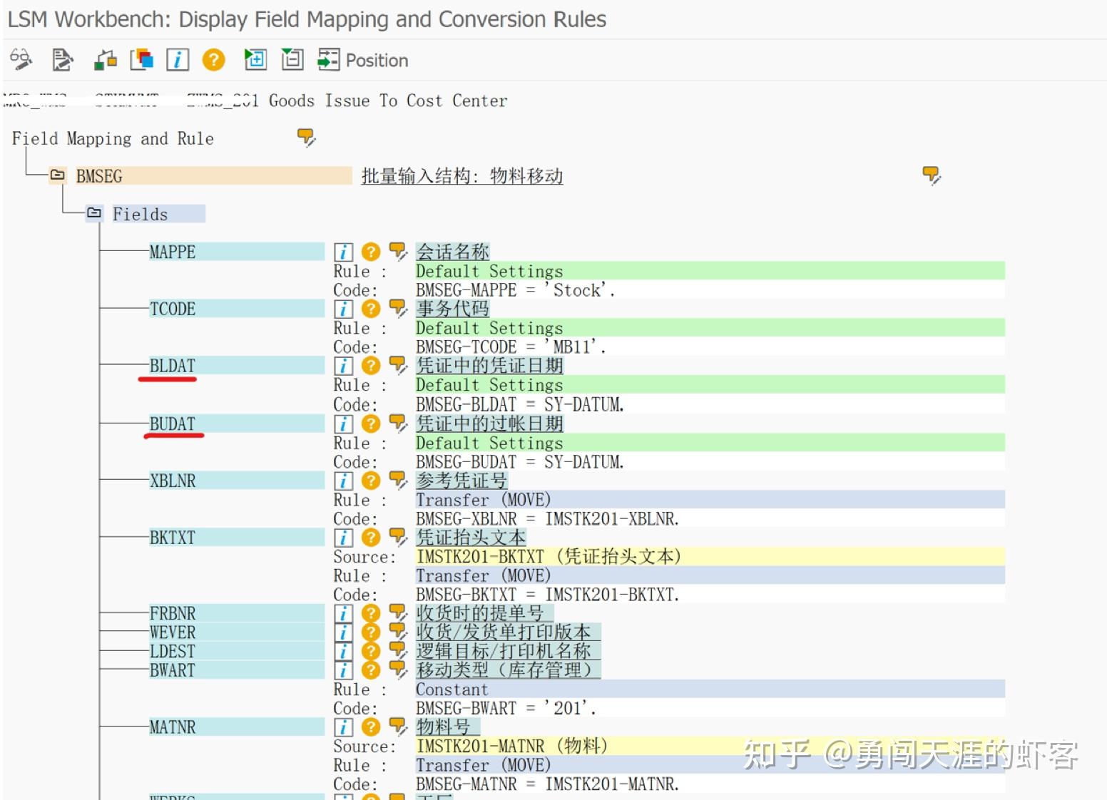 Sap Mm某个货物移动的lsmw工具里字段映射时bldat和budat不出现？ 知乎 