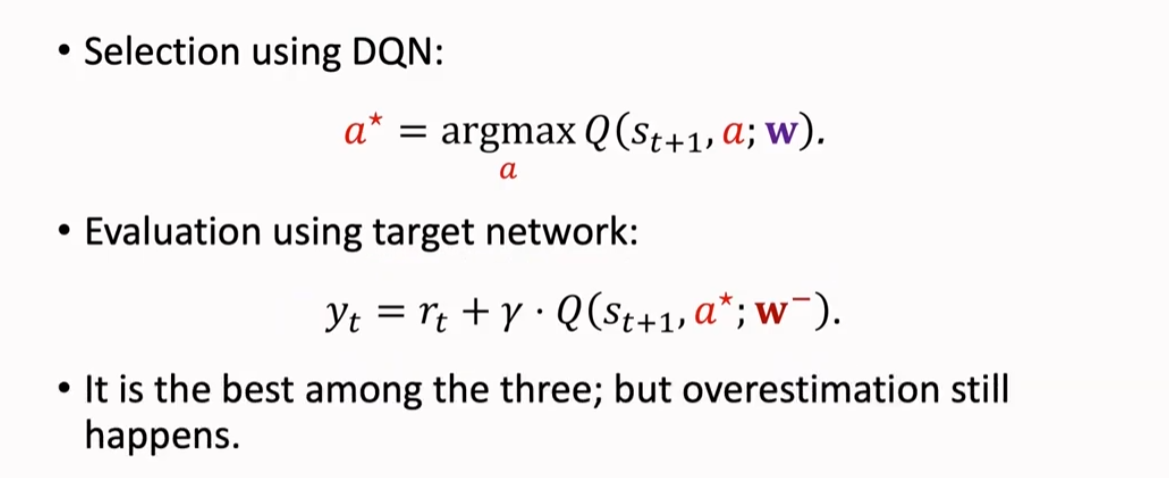 王树森深度强化学习笔记10：高估问题、目标网络、DDQN（Overestimate、Target Network、Double DQN） - 知乎
