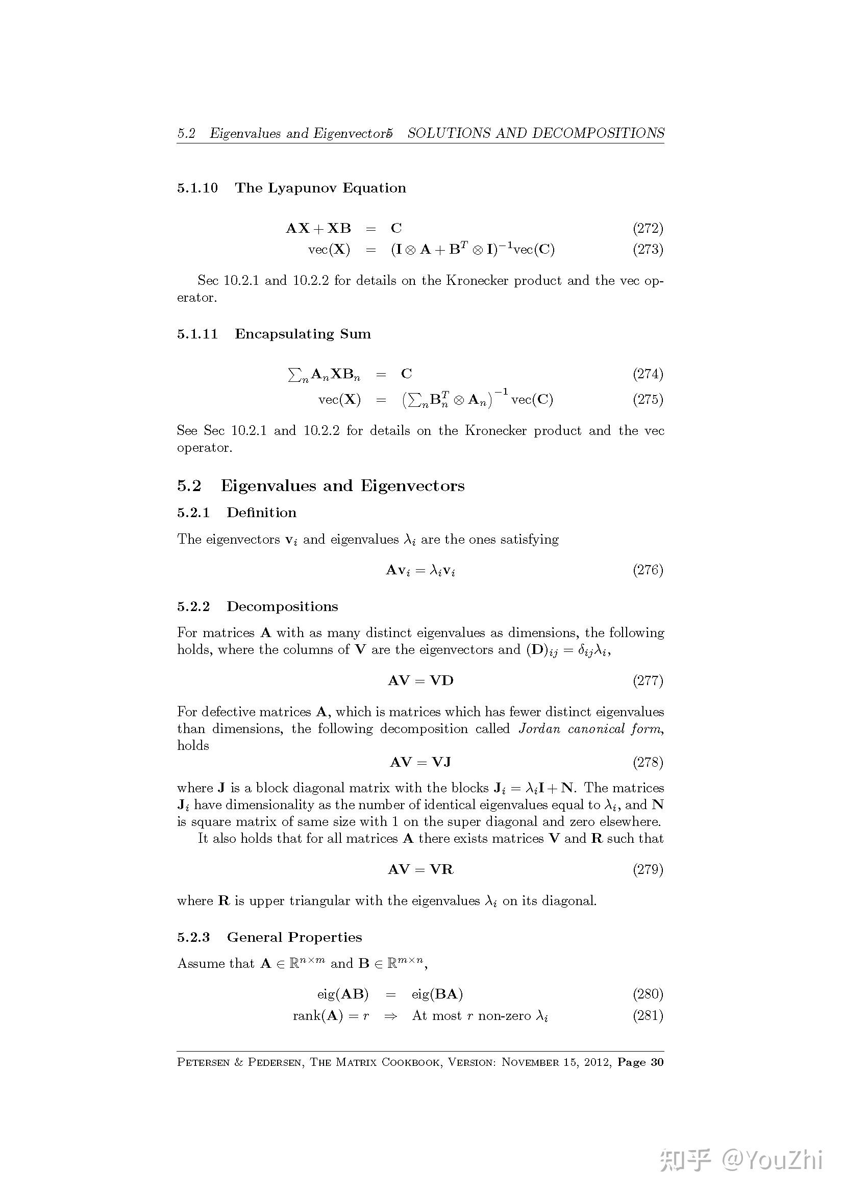 矩阵微积分公式查表(The Matrix Cookbook) - 知乎