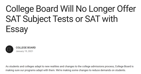 CB宣布将取消SAT Subject和SAT with Essay考试！美本申请人该如何做出策略调整 - 知乎