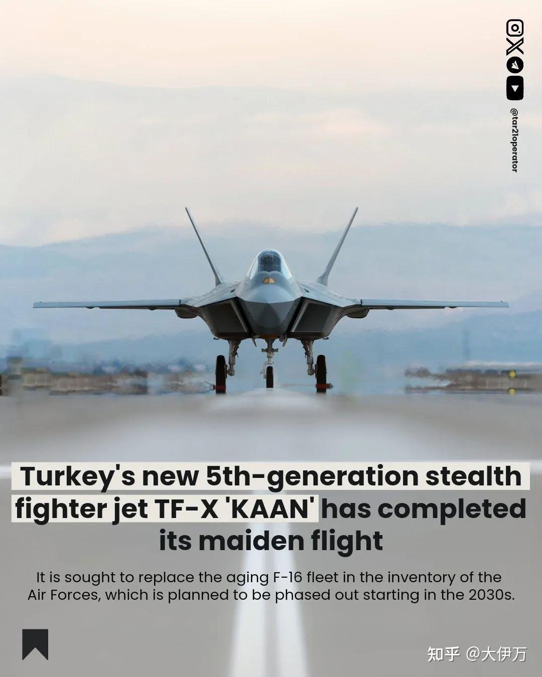 重磅！土耳其第五代战斗机TF-X“可汗”成功首飞，网友吐槽：最丑五代机实锤了？ - 知乎