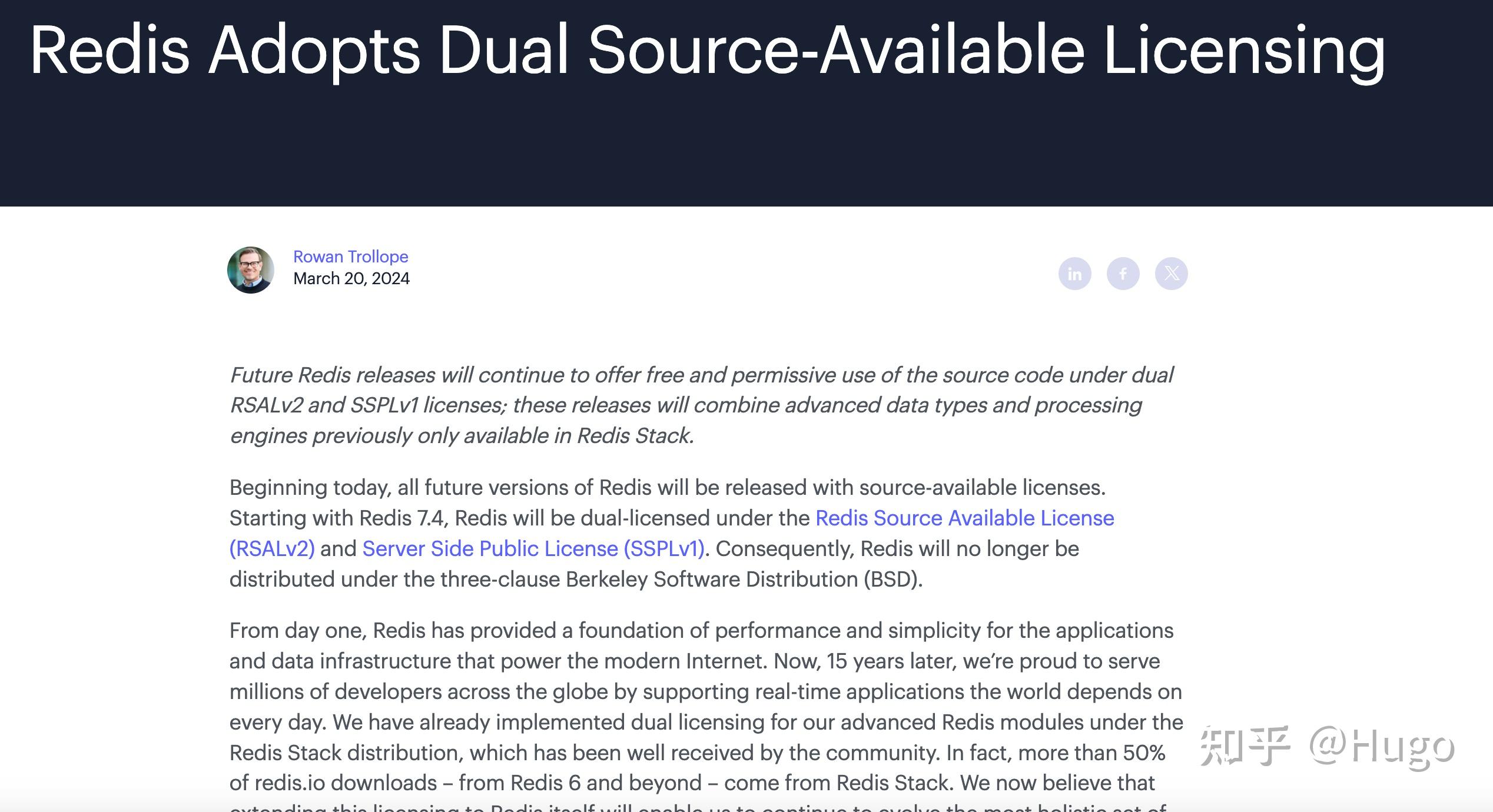 快讯：Redis 开源协议更改！ - 知乎