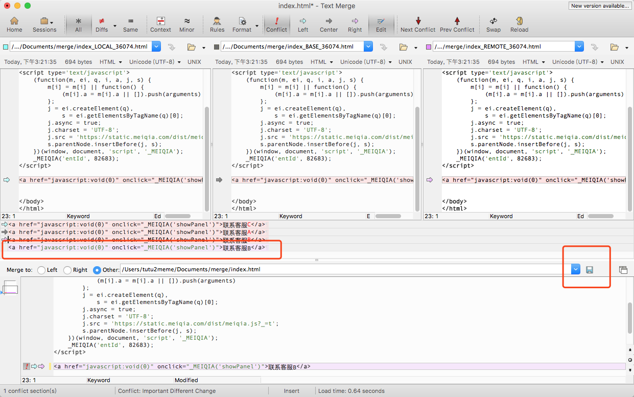 如何使用Beyond Compare解决冲突 - 知乎