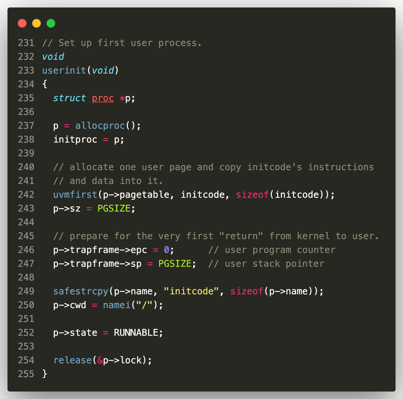 XV6操作系统入门系列(2024)-04-第一个进程 - 知乎