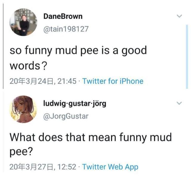 推特上爆火的“Funny mud pee”一词居然把老外也怼懵了，还被收入牛津词典？ - 知乎