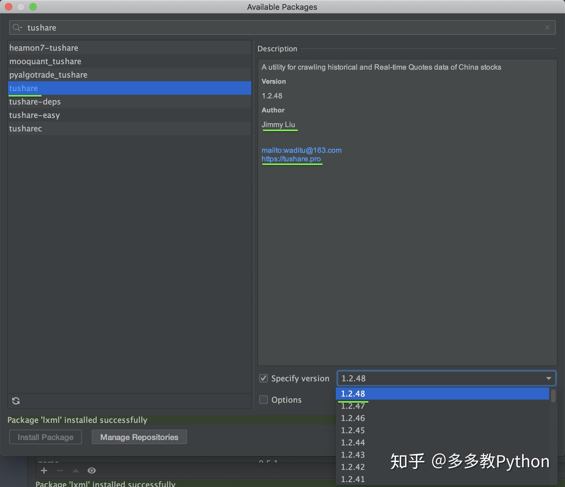 Python 金融: TuShare API 获取股票数据 (1) - 知乎
