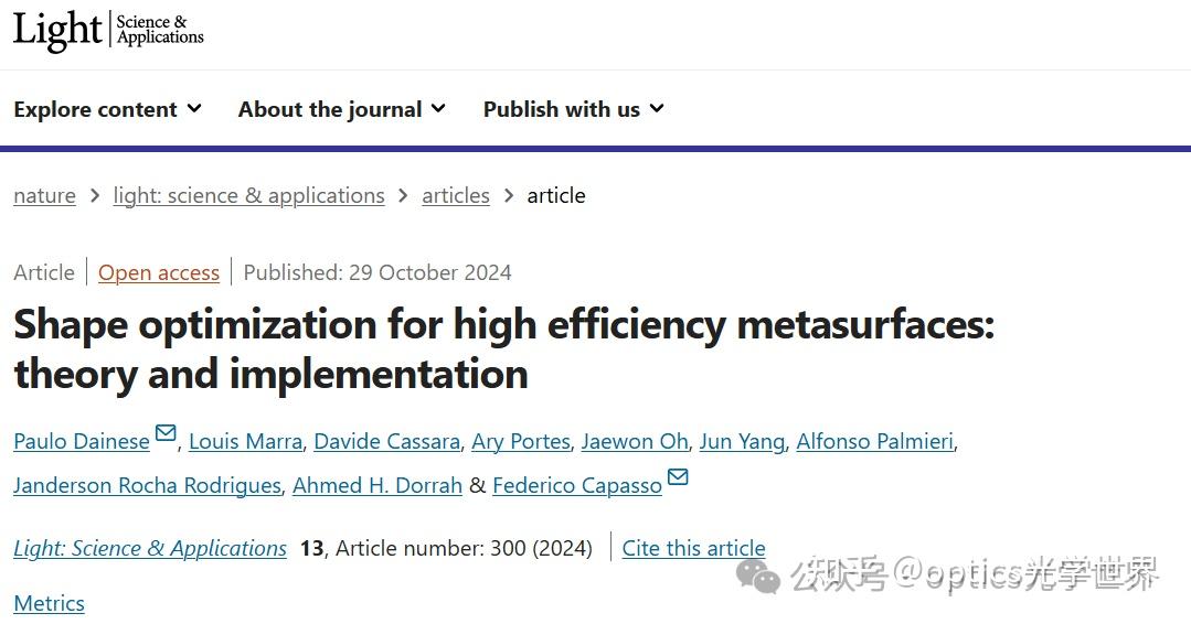 [顶刊速览 52] Light Sci Appl - 哈佛大学Capasso提出新型超表面优化方法->形状优化 - 知乎