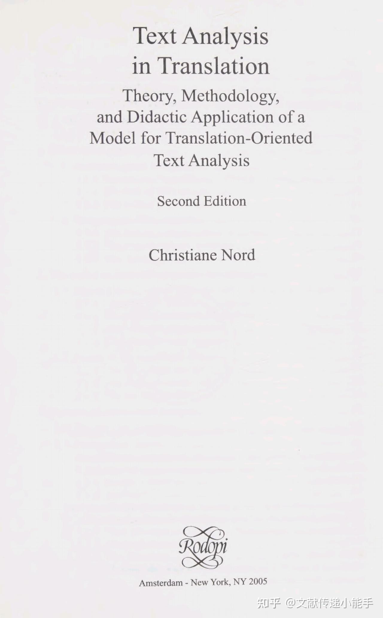 Text Analysis In Translation By Nord Text Analysis In Translation By Nord